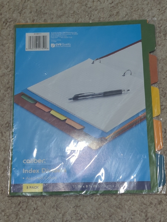 Office | Caliber Assorted Color 5pack Tab Index Dividers | Poshmark
